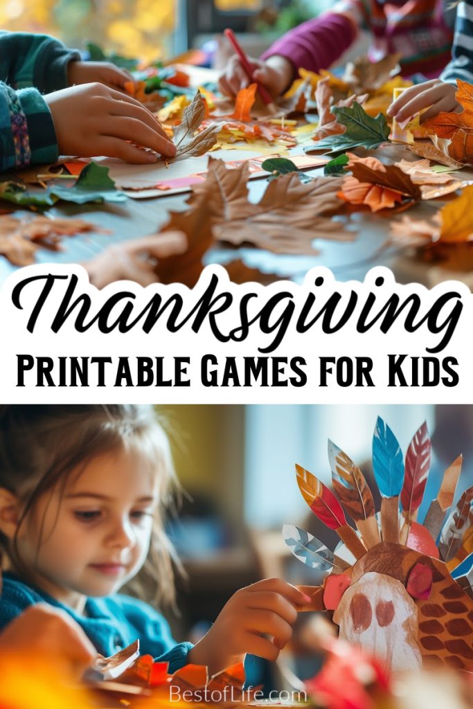 Thanksgiving Printable Games for Kids - The Best of Life